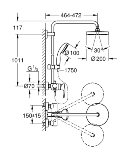 Grohe 26244001 Tempesta Cosmopolitan 200 Shower System