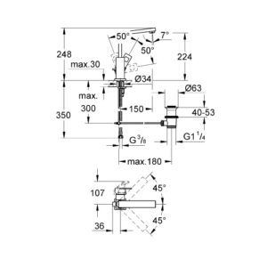Grohe Eurocube 23135000 Single-Lever Basin Mixer L Size | Tap-Faucets