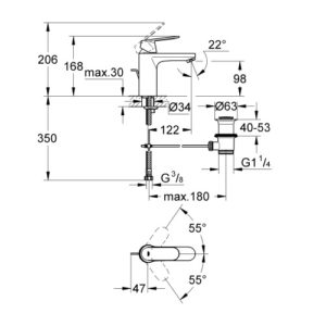 Grohe Eurosmart Cosmopolitan Basin Mixer M-Size | 23325000 Faucet