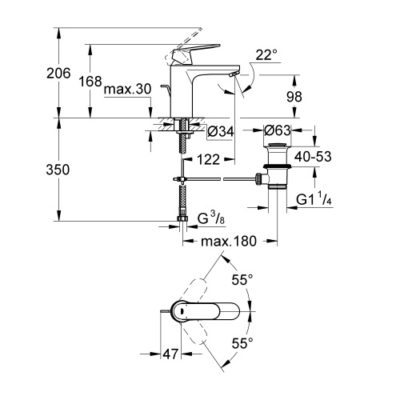 Grohe Eurosmart Cosmopolitan Basin Mixer M-Size | 23325000 Faucet