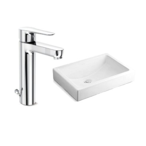 Grohe Eurosmart 39198000 Basin with Eurosmart 33265002 Basin Mixer