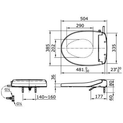 TOTO TCW08S Eco Washer with Bidet Function | Bidet Seat-Cover