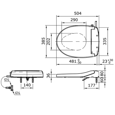 TOTO TCW08S Eco Washer with Bidet Function | Bidet Seat-Cover