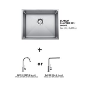 Blanco Quatrus R15 500-IU Stainless Steel Undermount Kitchen Sink