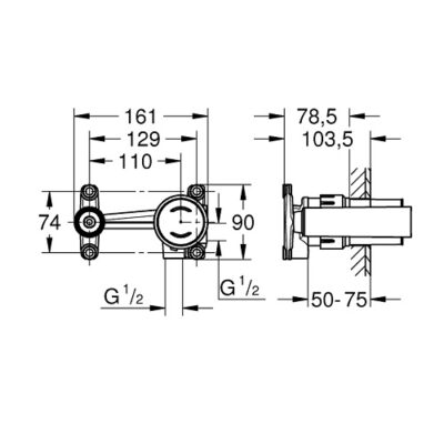 Grohe Joystick Mixer Concealed Body 23429000 | Wall mount basin mixers