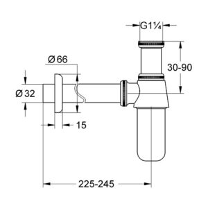 Grohe 28920000 Trap 1 1/4″ | Waste trap for basin | Bottle trap Chrome