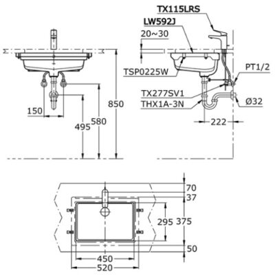Toto LW592J Under Counter Lavatory | Bathroom Basin Singapore