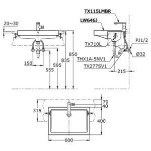 Toto LW646J Semi-Recessed Lavatory | Bathroom Basin Singapore